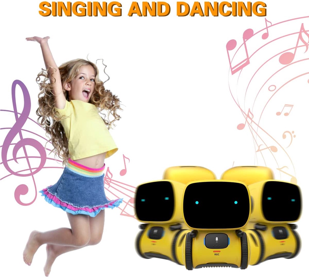 Emo Robot Smart Robots Dance Voice Command Sensor Singing Dancing Repeating Robot Toy For