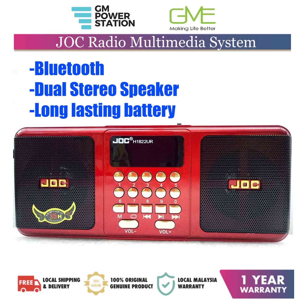 JOC Radio 1822UR-BT Rechargble with AL-QURAN 100% ORIGINAL ready stock ...