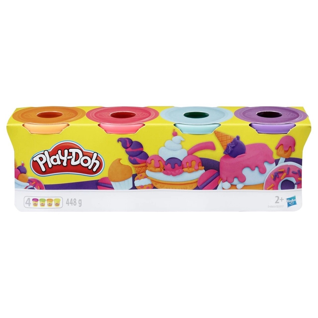 Play-Doh Multi-Colour Classic Dough Set Four 4oz Cans , Non-Toxic ...