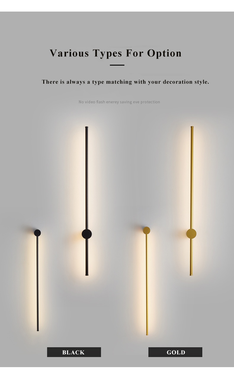 Lampu Binding Modern Led Wall Lights Minimalist Long Strip Wall Lamp ...