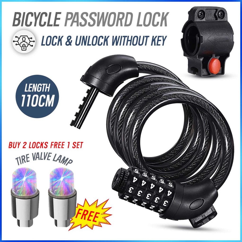 Basikal Bicycle Password Lock Bike Security Locker Anti-Theft Locks ...