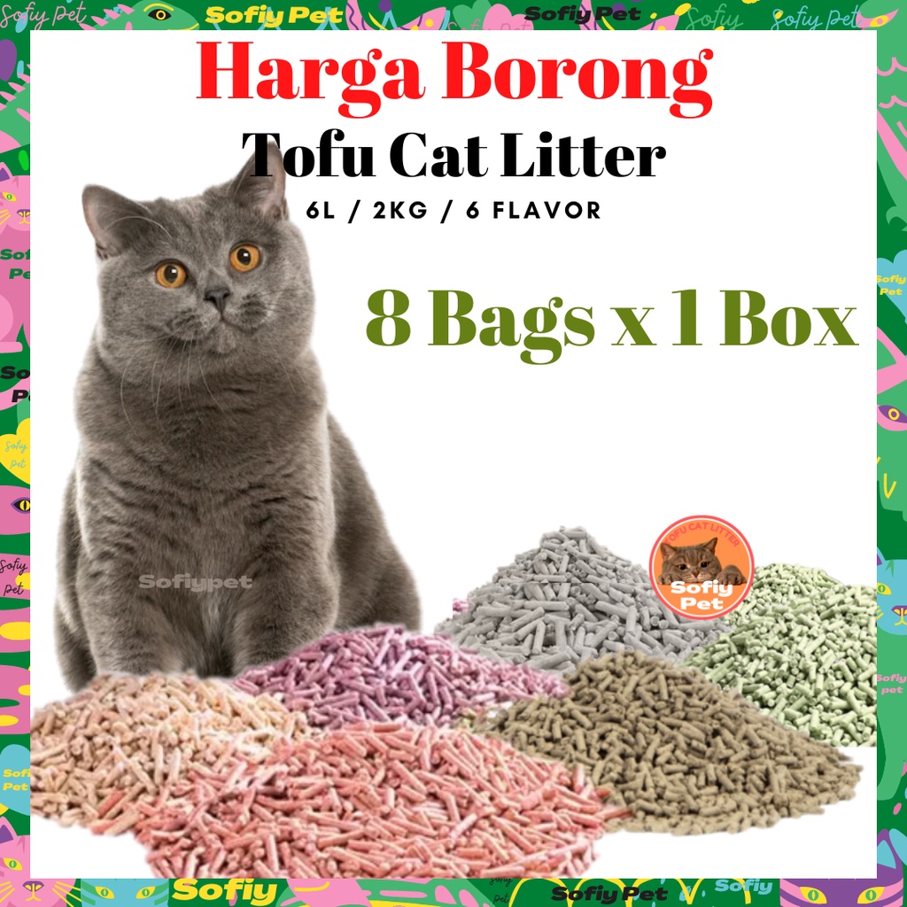 😺WHOLESALES TOFU BOX😺 Flushable Tofu Cat Litter pasir kucing 6L/2KG X 8 Bags | Shopee Malaysia