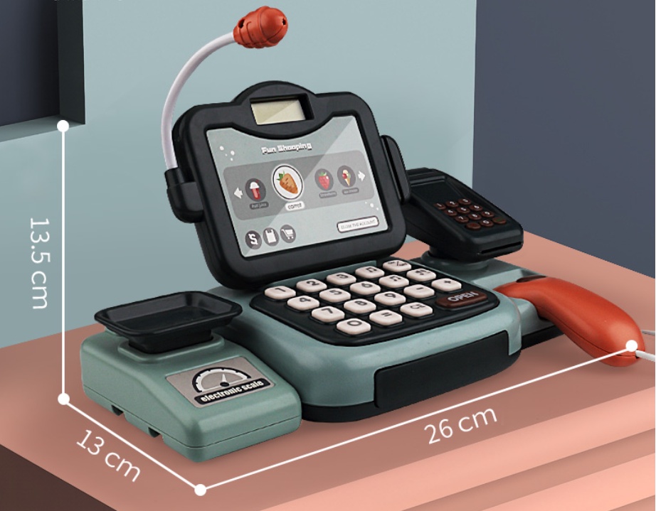 Yimi 24 Pcs Cash Register Toys Set Children Pretend Play Supermarket ...