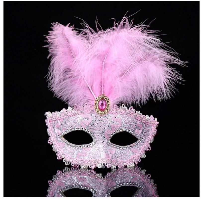 Girls Adult Children Mask Princess Birthday Party Show Feather Half ...
