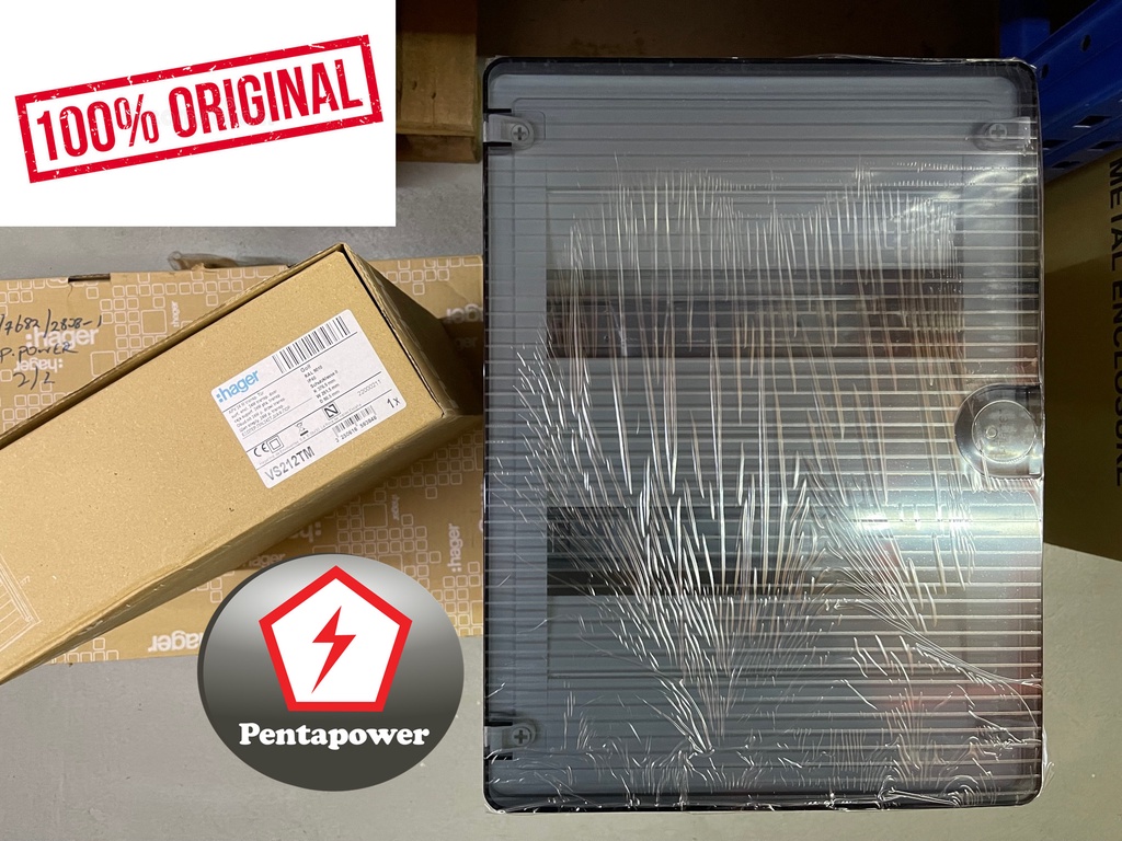 HAGER VS212TM GOLF 2ROW 24MOD INSULATED PVC ENCLOSURE TRANSPARENT DOOR ...