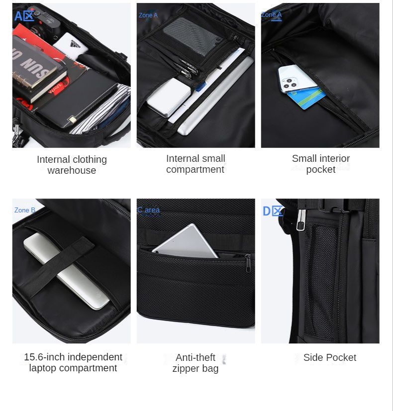 50-80L Travel Backpack men waterproof Expandable laptop backpack 15.6 ...