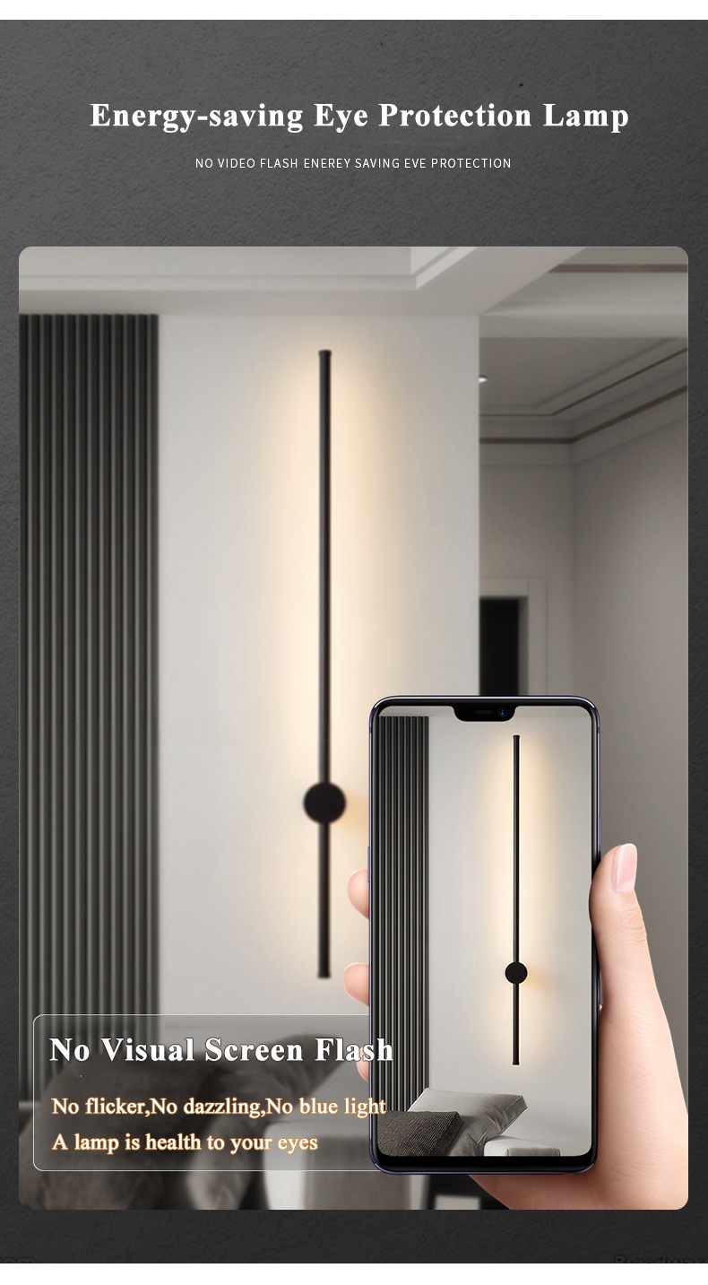 Lampu Binding Modern Led Wall Lights Minimalist Long Strip Wall Lamp ...