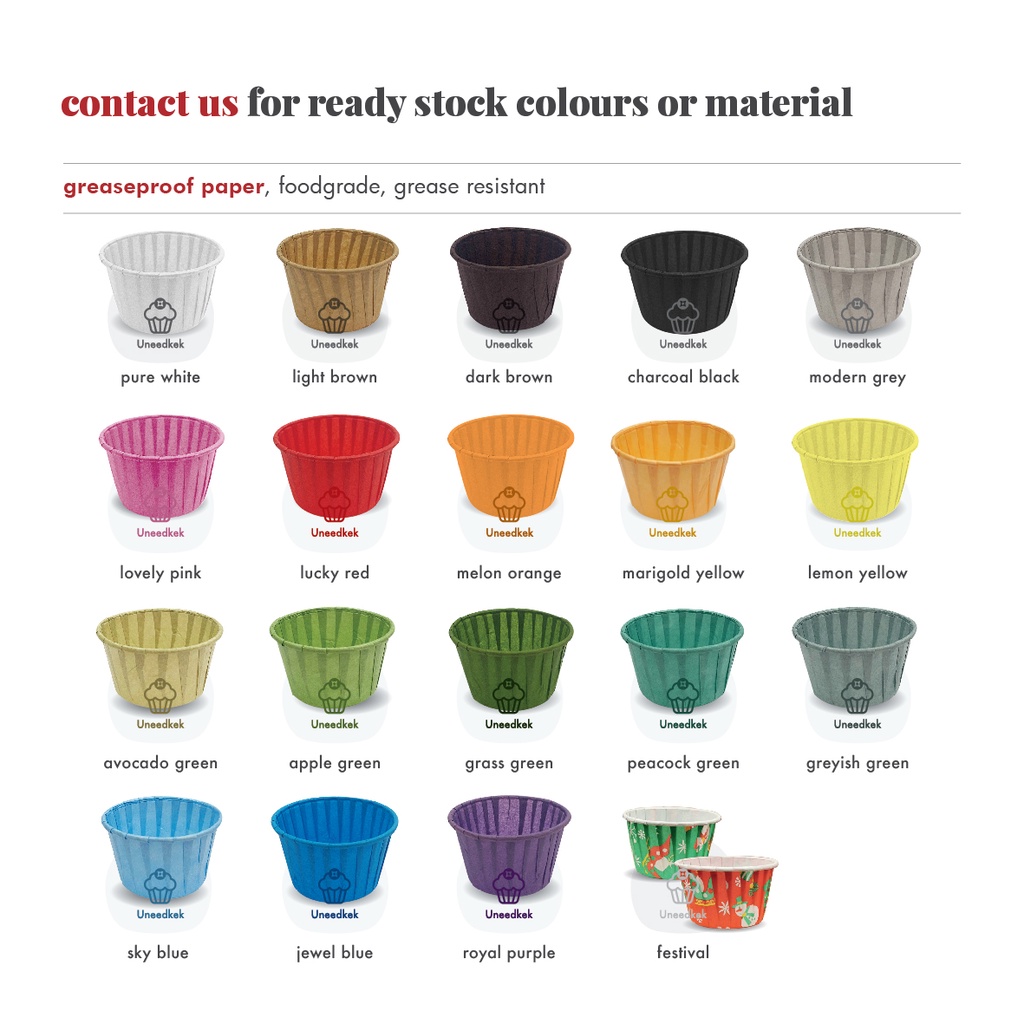 Uneedkek Cawan Kertas Kek Acuan Bekas Mufin Baking Cupcake Cup Paper ...