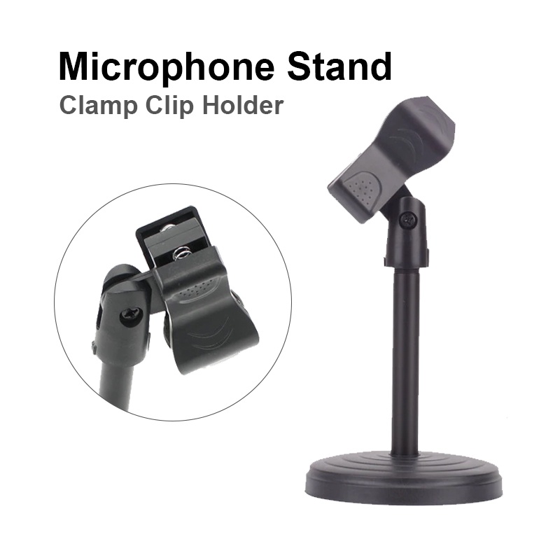 Microphone Mic Stand With Mic Holder | Mike Stand Meja Clip Clamp Stand ...