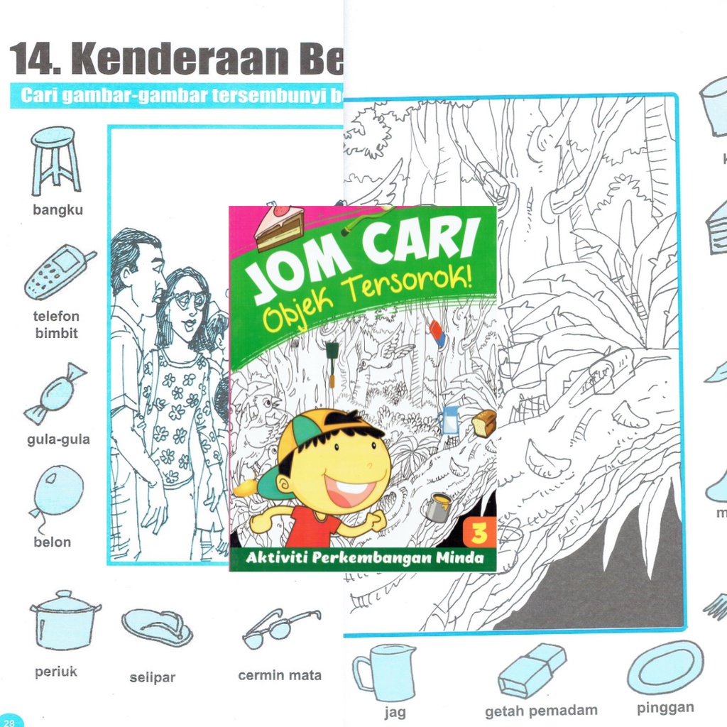 Jom Cari Objek Tersorok Cari Gambar Tersembunyi Buku Aktiviti Lapang ...