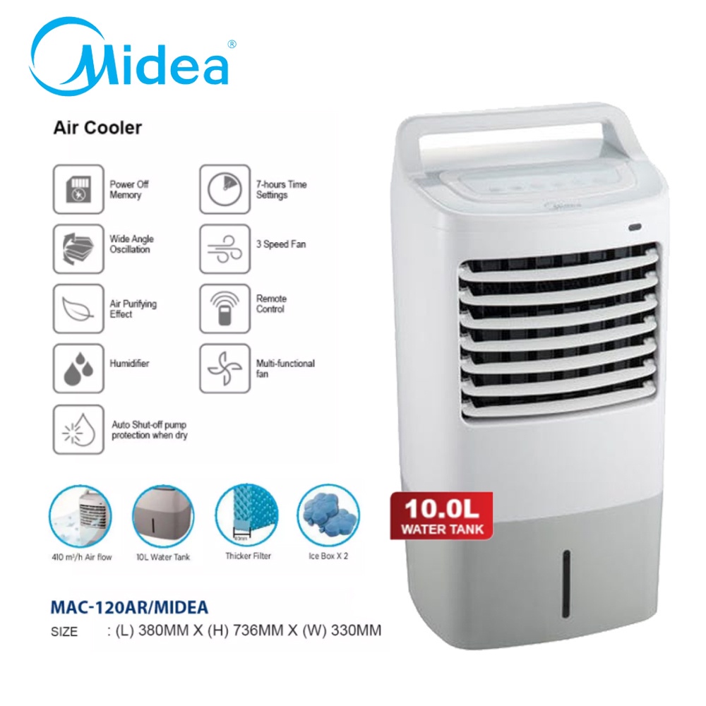 Midea 10 Liter Air Cooler (MAC-120AR) | Shopee Malaysia