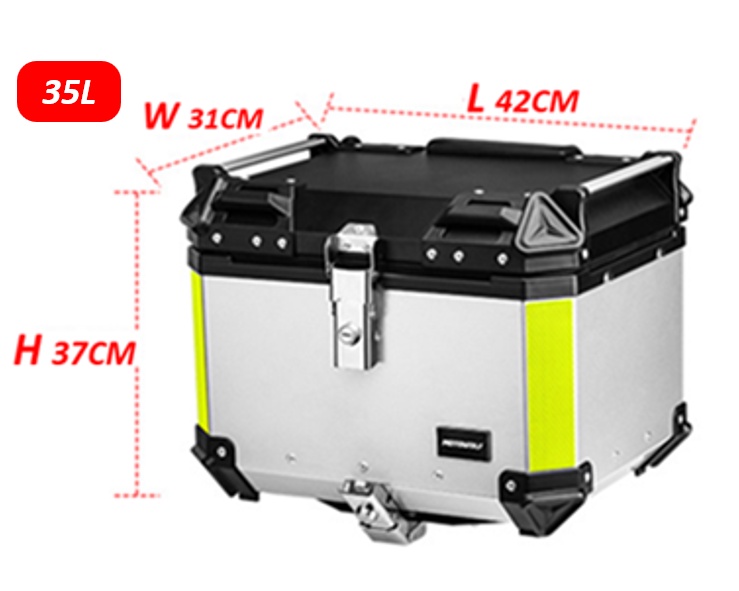 MOTOWOLF FULL ALUMINIUM TOP BOX WATERPROOF TAIL CASES HEAVY DUTY FOR ...