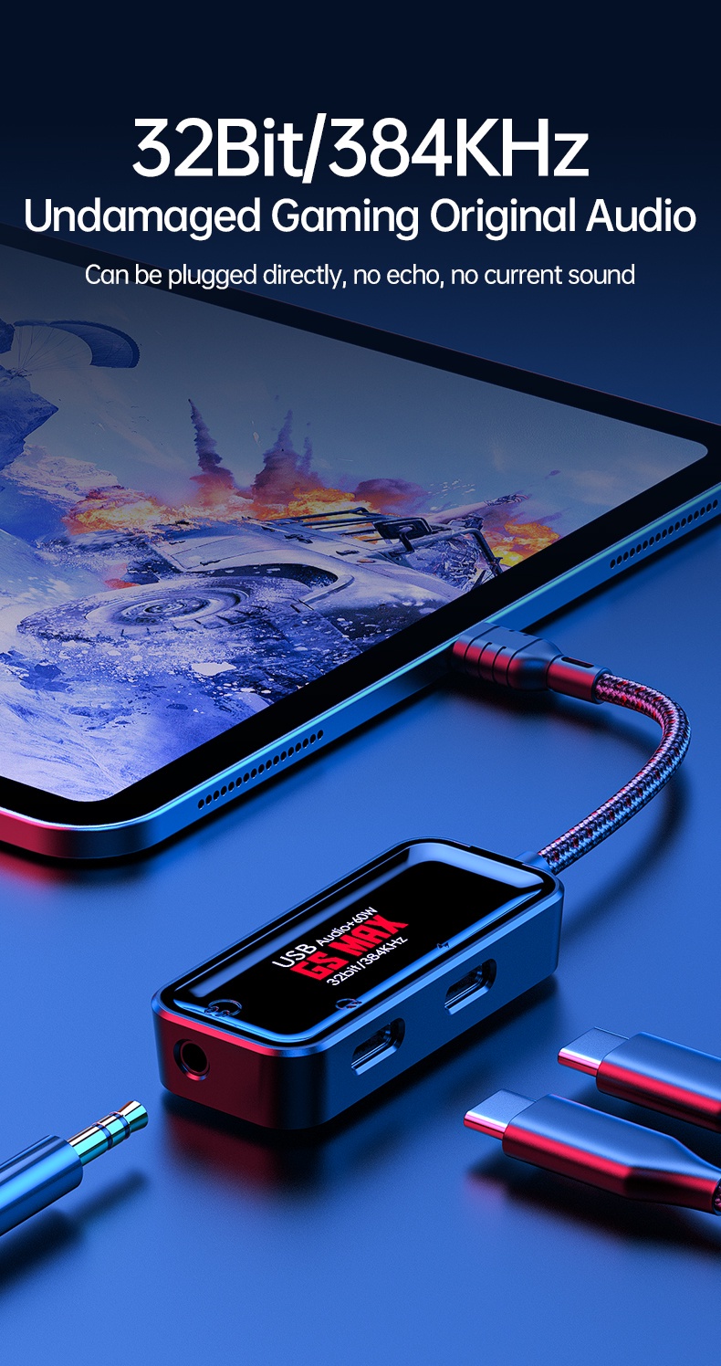 Plextone GS Max Type C L Shaped Plug Converter 3.5mm Audio Jack 60w ...