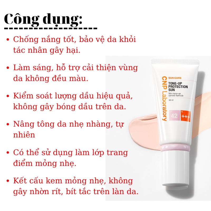 Cnp Laboratory Sunscreen Tone-Up Protection Sun 50ml Genuine Tone-Up ...