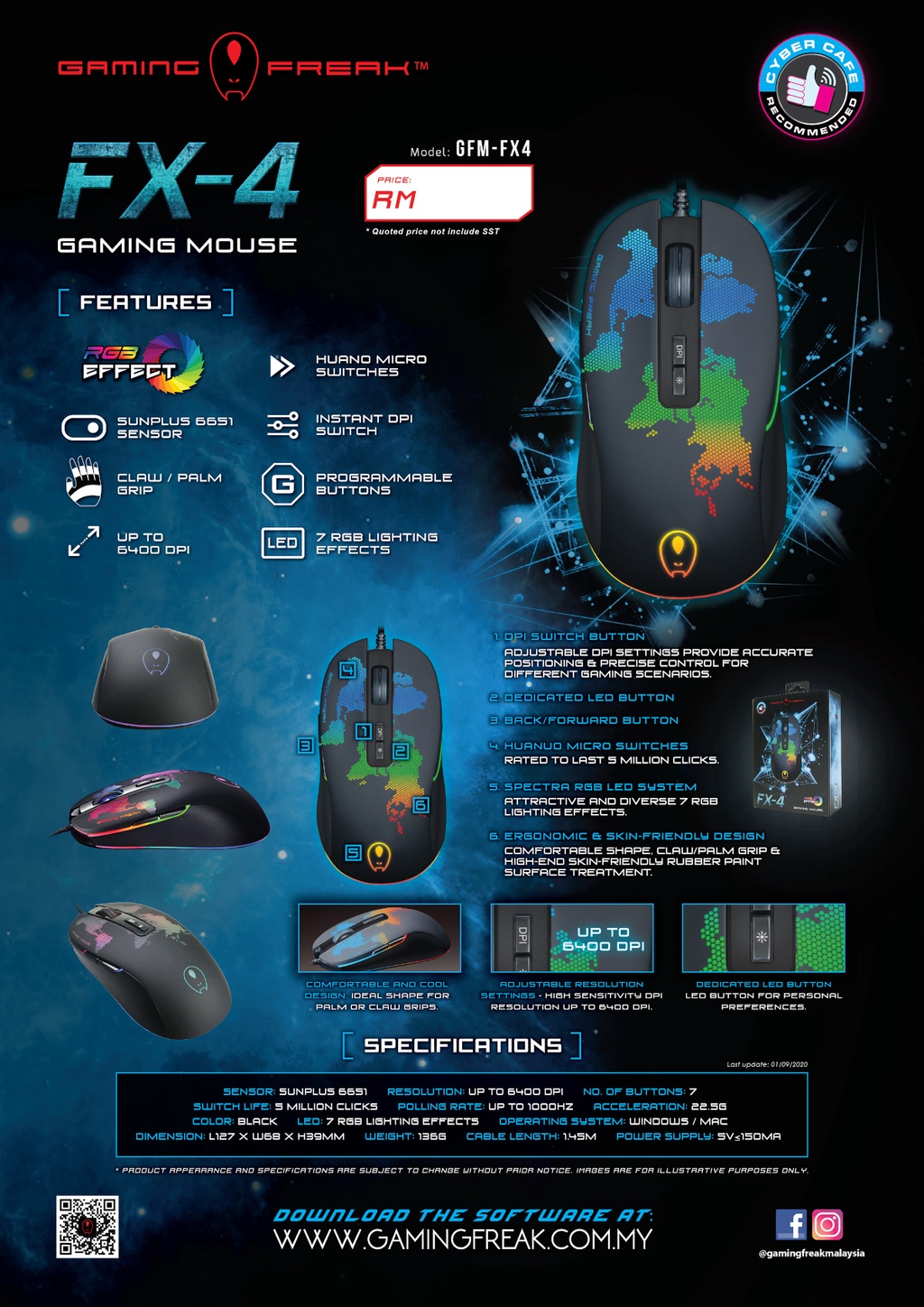 Gaming Freak FX-4 | Wired RGB Lighting 7 Buttons Gaming Mouse | Upto ...
