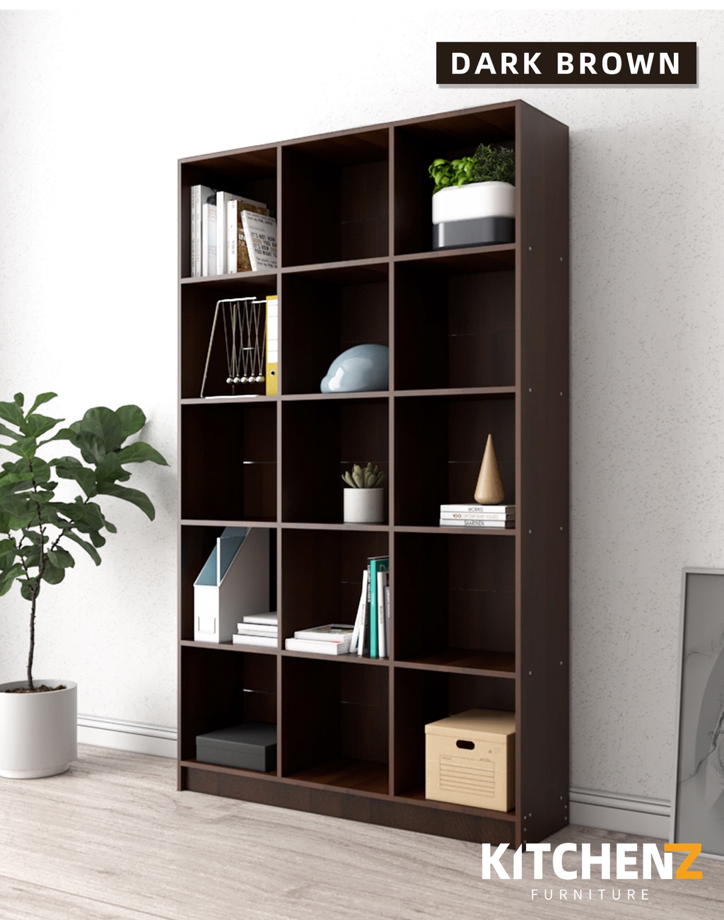 KitchenZ Book Shelf Rack Divider Cabinet with 15 Compartments 1004 ...