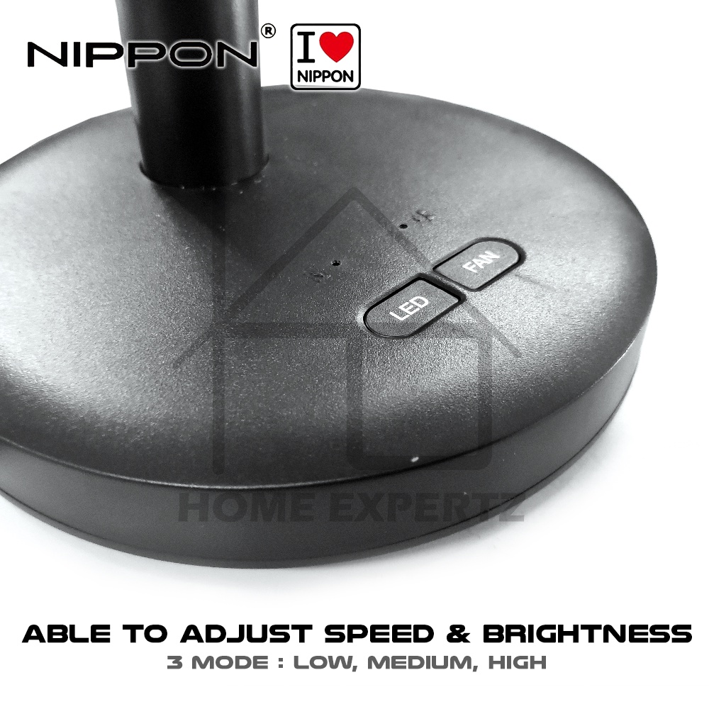 NIPPON RECHARGEABLE PORTABLE FAN WITH LED LIGHT (NPF-L2875) | Shopee ...