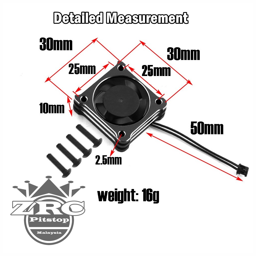 ZRC Aluminum Cooling Fan For ESC 22000 RPM 30MM Hobbywing XD10 Pro ...