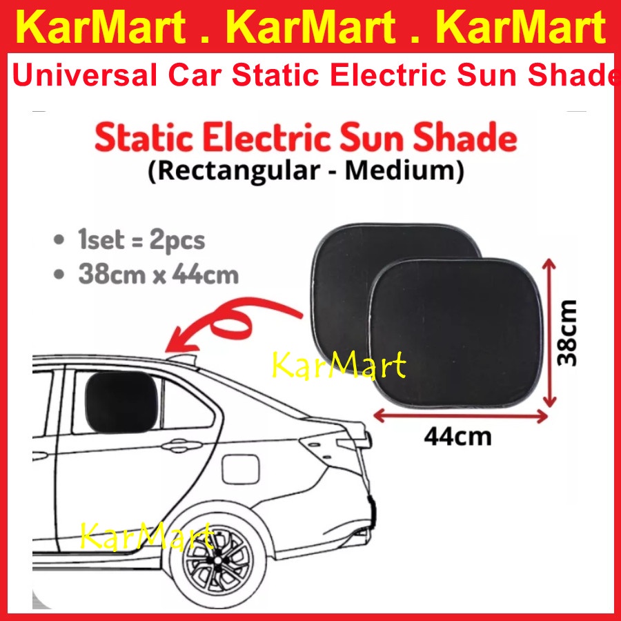 Universal Car Black Window Sunshade Static Electric Film 97% UV Proof ...