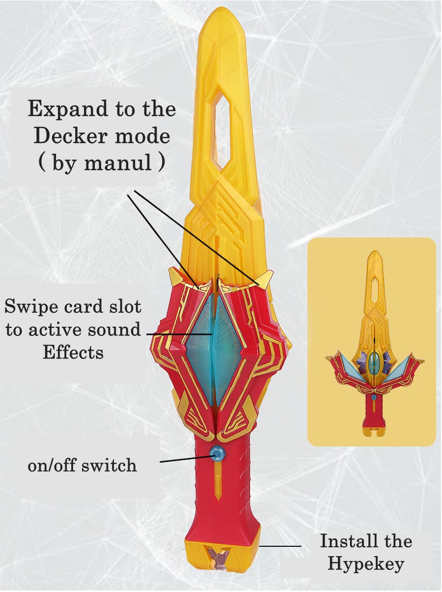 Ultraman Decker DX Dual Sword Ultraman Decker Card Guts Hyper Key Toy ...