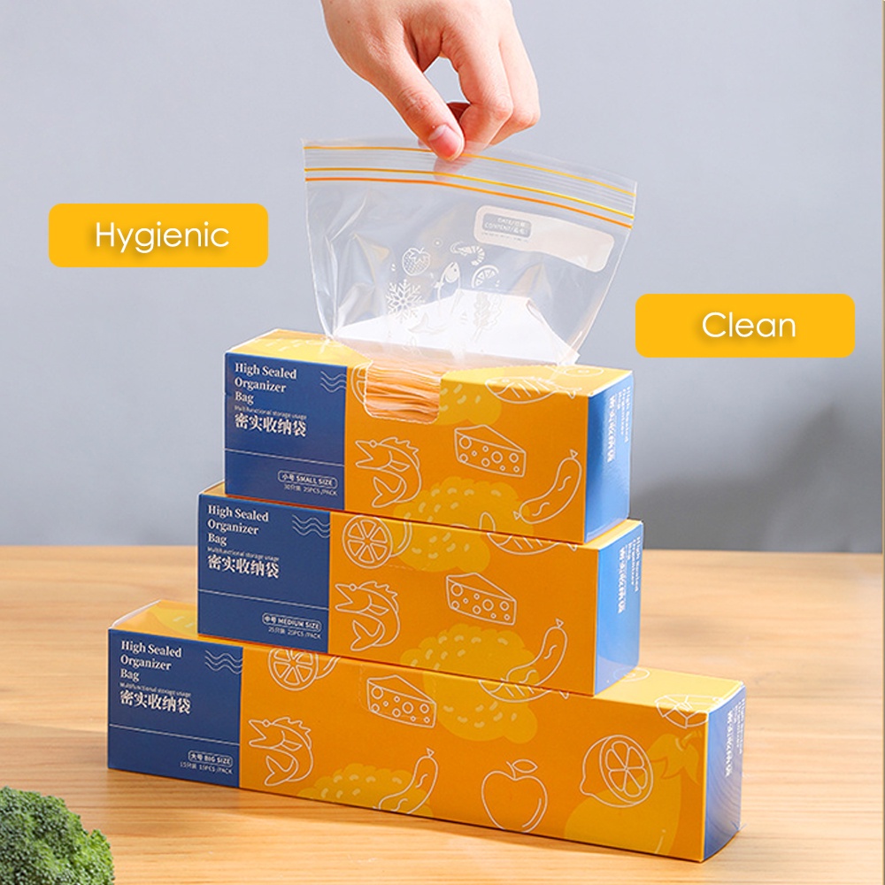 BC Double Ziplock Bag 15/25/30Pcs Resealable Plastic Transparent Dry ...