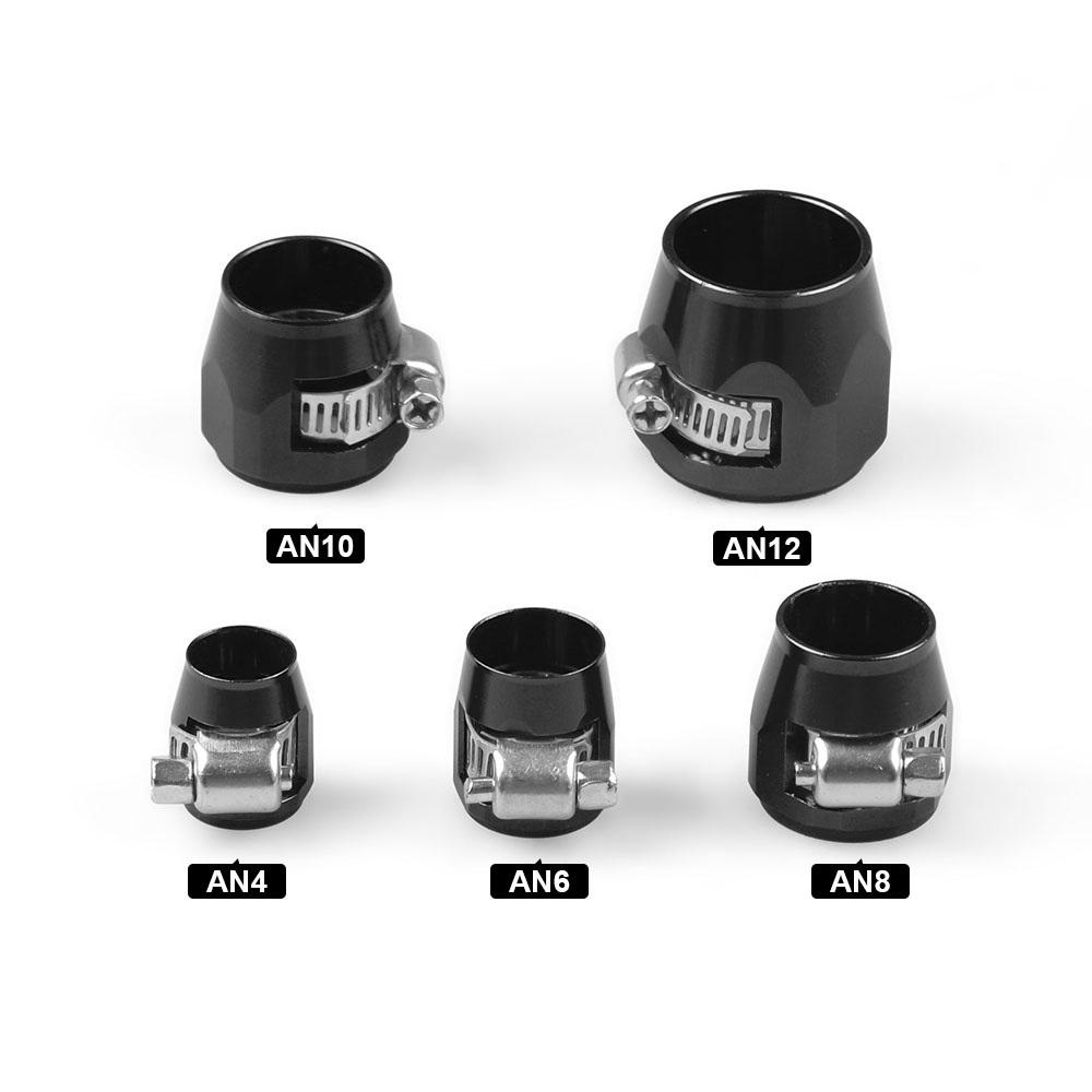 2pcs Car Hose Clamp AN4 AN6 AN8 AN10 AN12 Fuel Pipe Clip Oil Water Tube ...