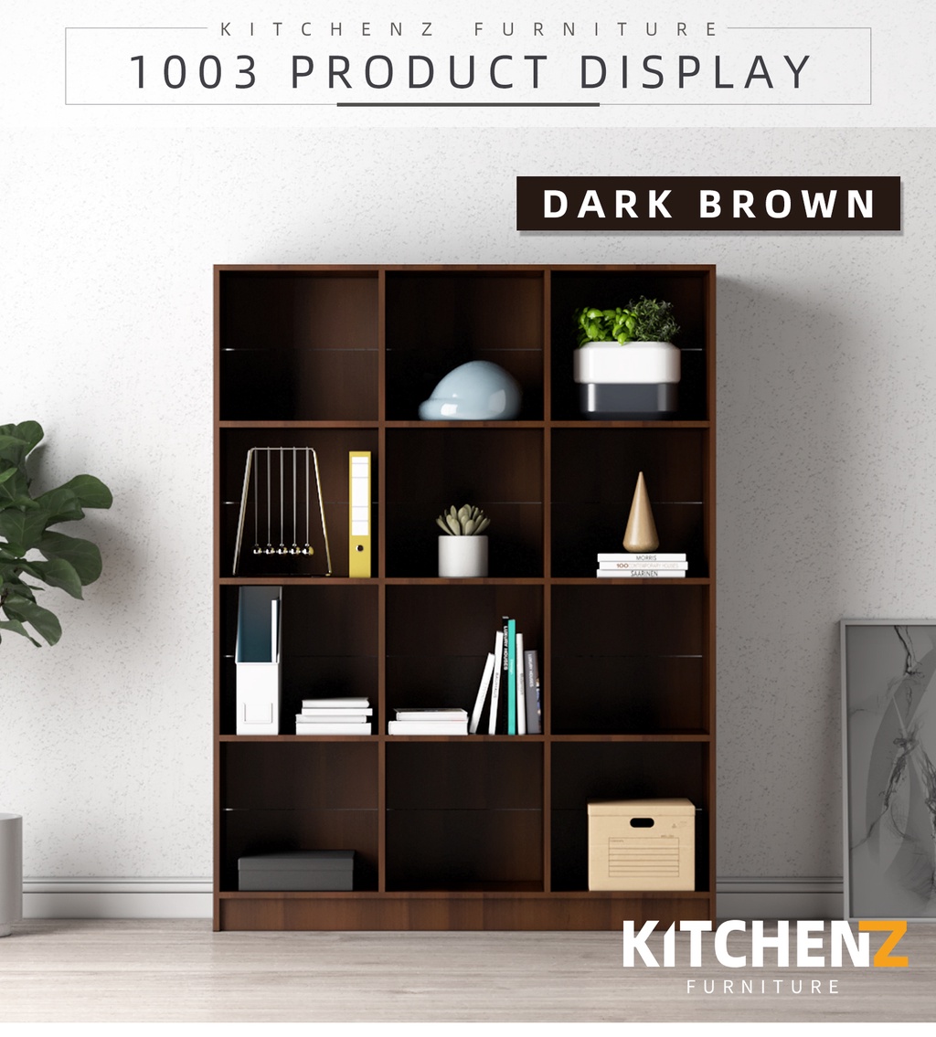 KitchenZ Book Shelf Book Rack Buku Rak Divider Cabinet with 12 ...