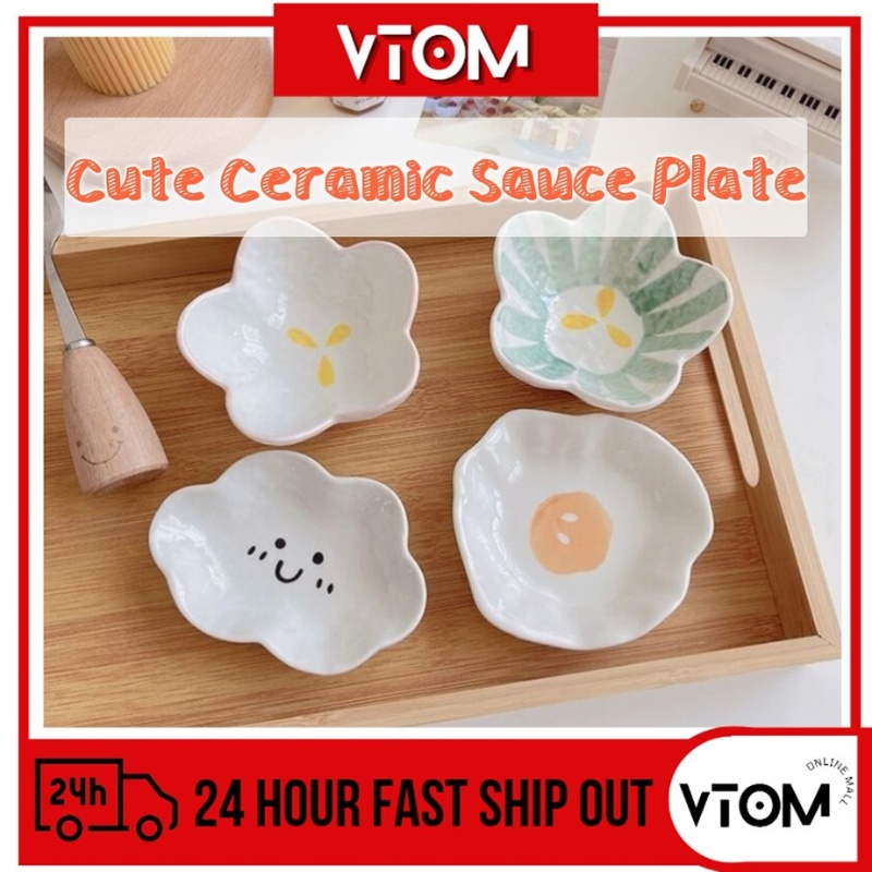 VTOM Ceramic Soy Sauce Plate Small Plate Mini Saucer Dipping Bowl Dish ...