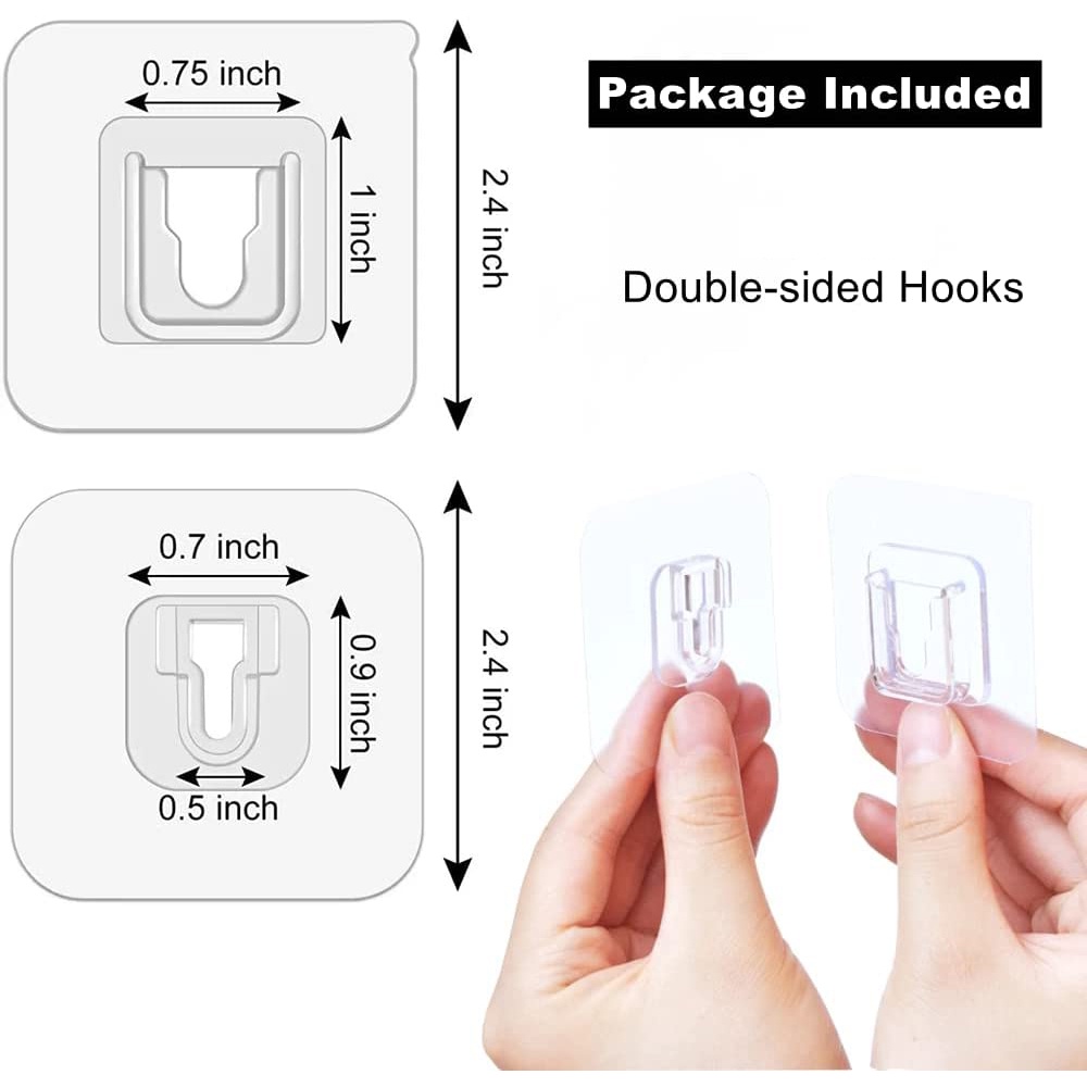 Double-Sided Adhesive Wall Hooks - Self Adhesive Hooks for Hanging ...