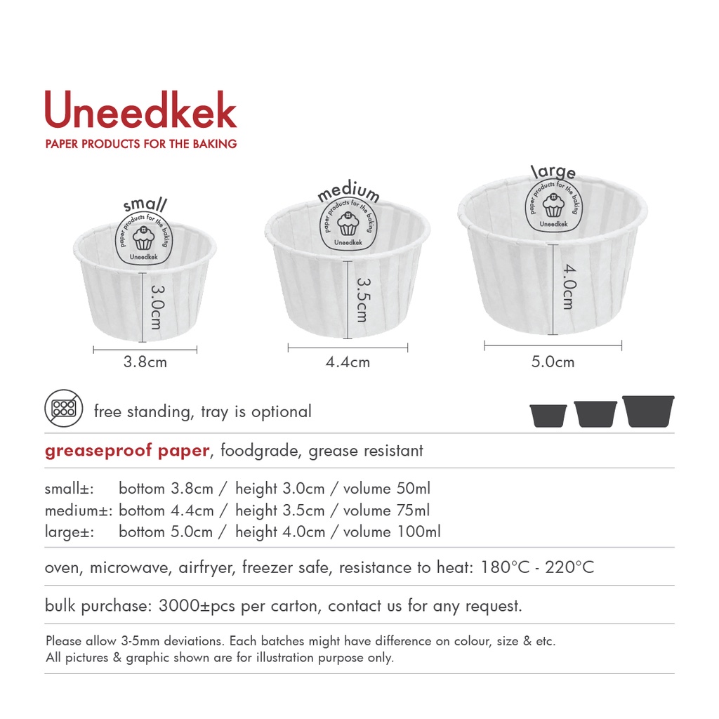 Uneedkek Cawan Kertas Kek Acuan Bekas Mufin Baking Cupcake Cup Paper ...