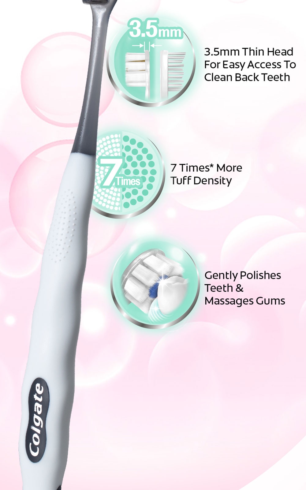 Colgate Cushion Clean Charcoal Super Dense Fluffy Thin Toothbrush ...