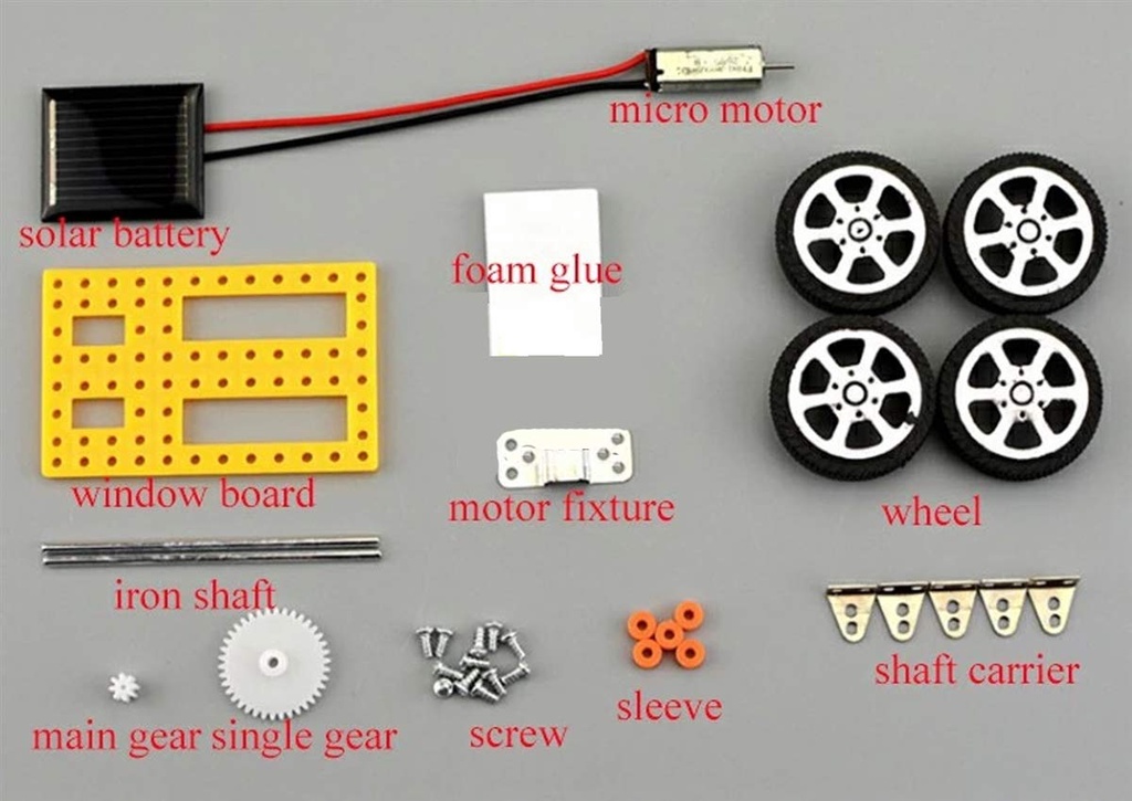 DIY STEM Solar Power Mini Car Kit Powered Toy Robot Science Experiment ...