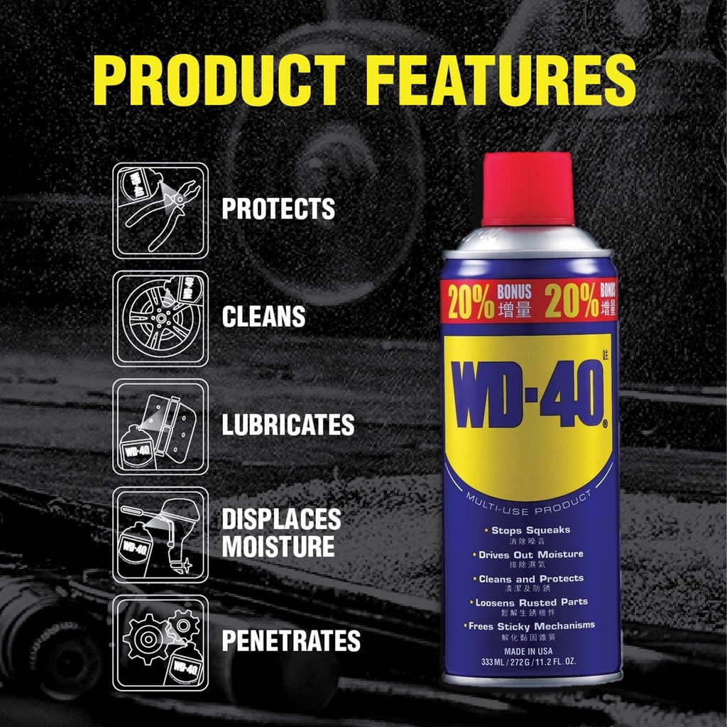 WD-40 Antirust Lubricant Multi Use Product Spray MUP 333ml | Shopee ...