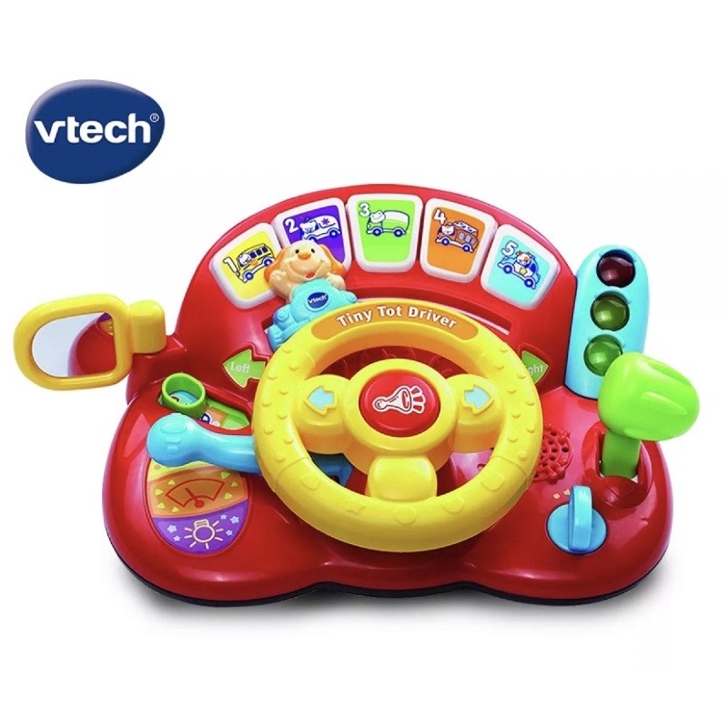 Vtech Tiny Tot Driver Stelling Wheel Lights Musical Sound Early ...