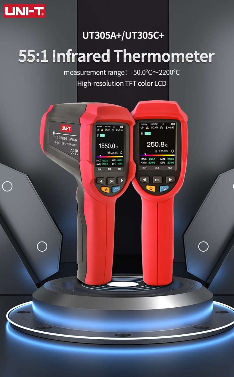 50-2200℃】UNI-T Infrared Digital Thermometer UT305C+ UT305A+ Contactless ...