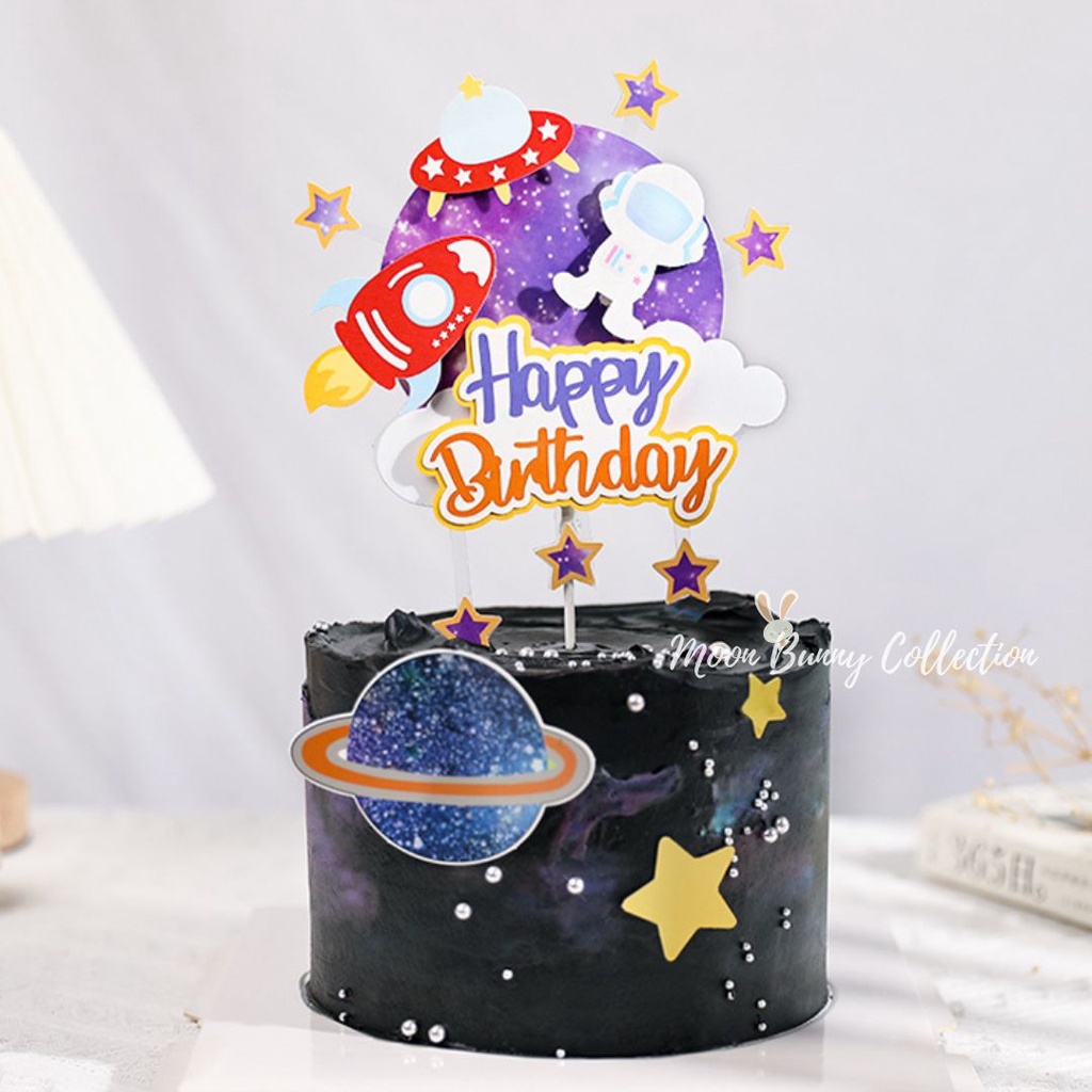 Astronaut Cake Topper Combo Set Planet Spaceman Rocket Moon Decoration ...