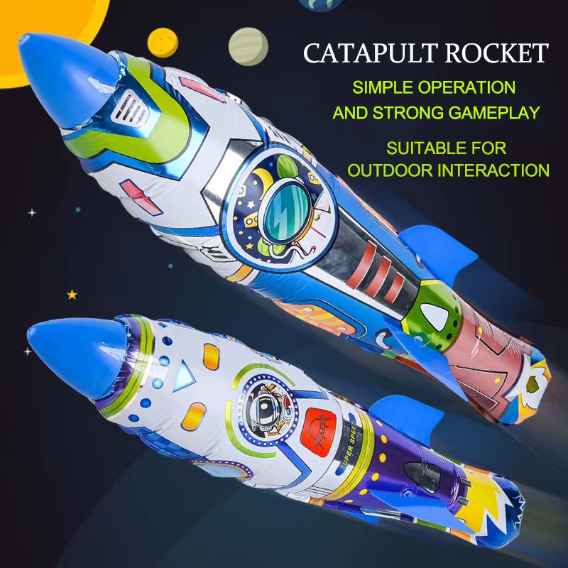 Flying Rocket Toys for Kids 55/63CM Inflatable Ejection Rocket Cartoon ...
