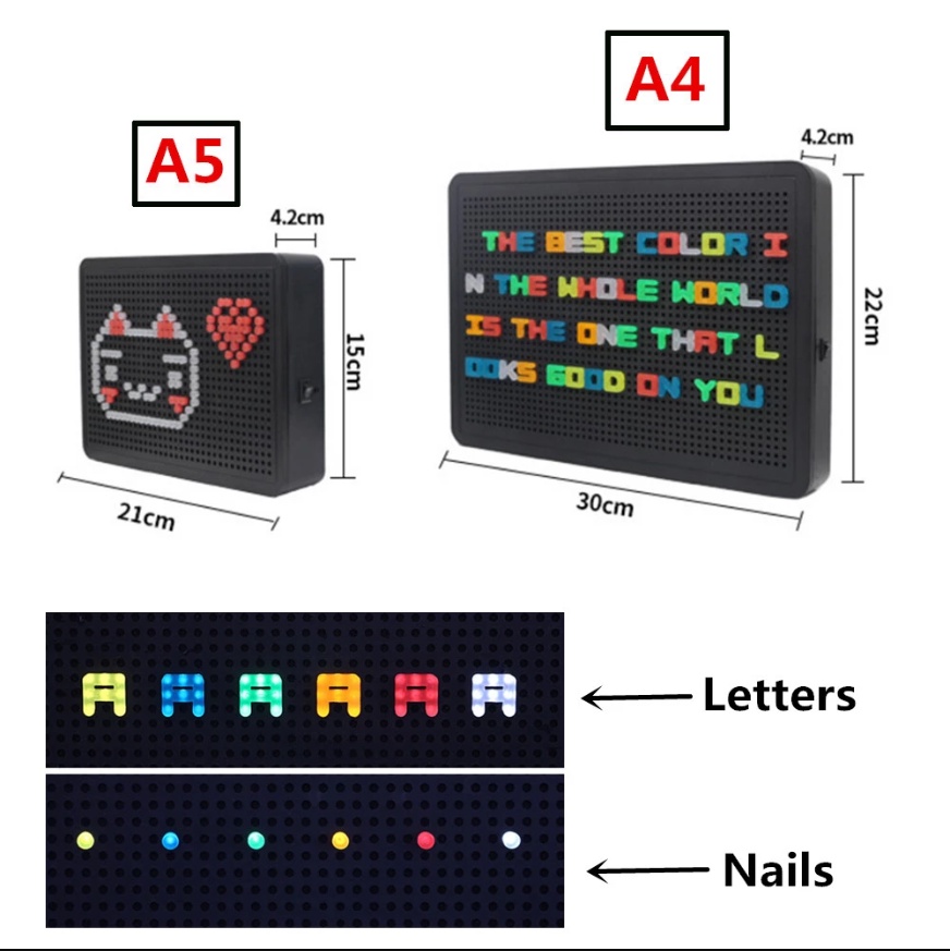 DIY Letter Light Box Glow 6 Colors USB Battery Powered LED Light Box ...