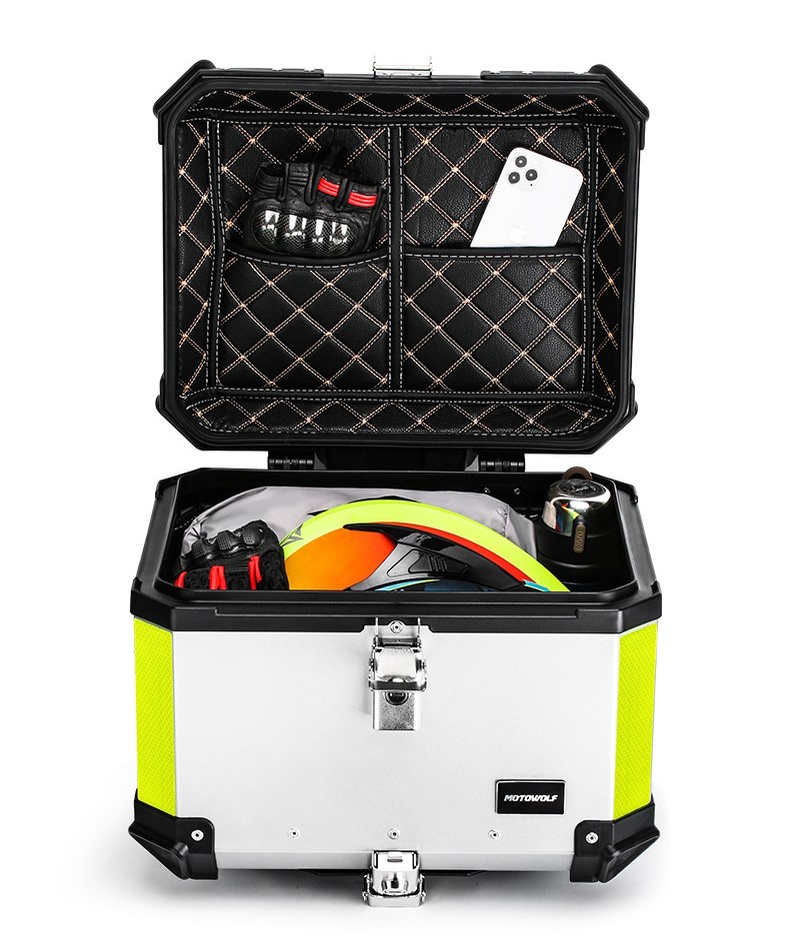 MOTOWOLF FULL ALUMINIUM TOP BOX WATERPROOF TAIL CASES HEAVY DUTY FOR ...