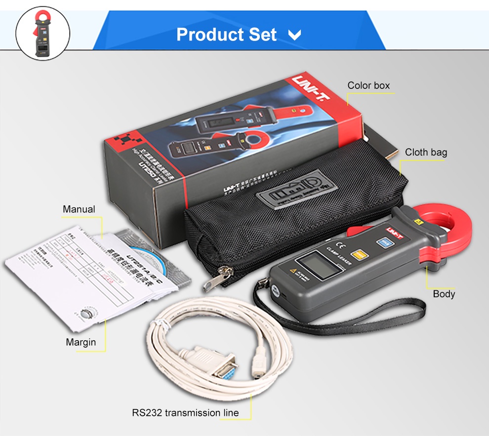Leakage Current Clamp Meter UNI-T UT251A UT251C Auto Range High Sensitivity Leakage current ...