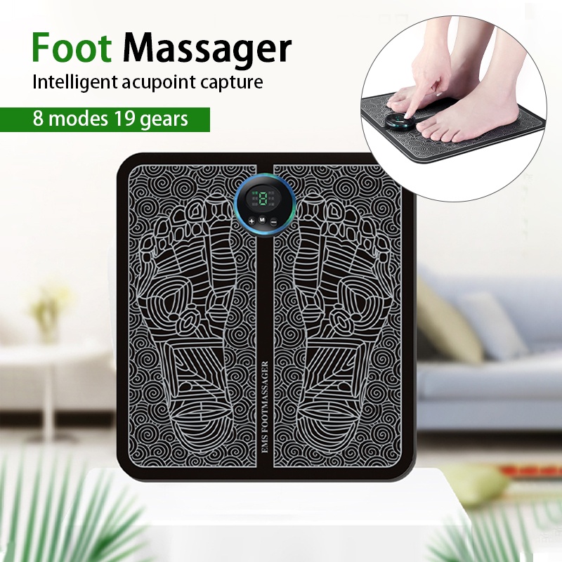 Electric Ems Foot Massage Pad Pengurut Kaki Hot Feet Acupuncture 1219