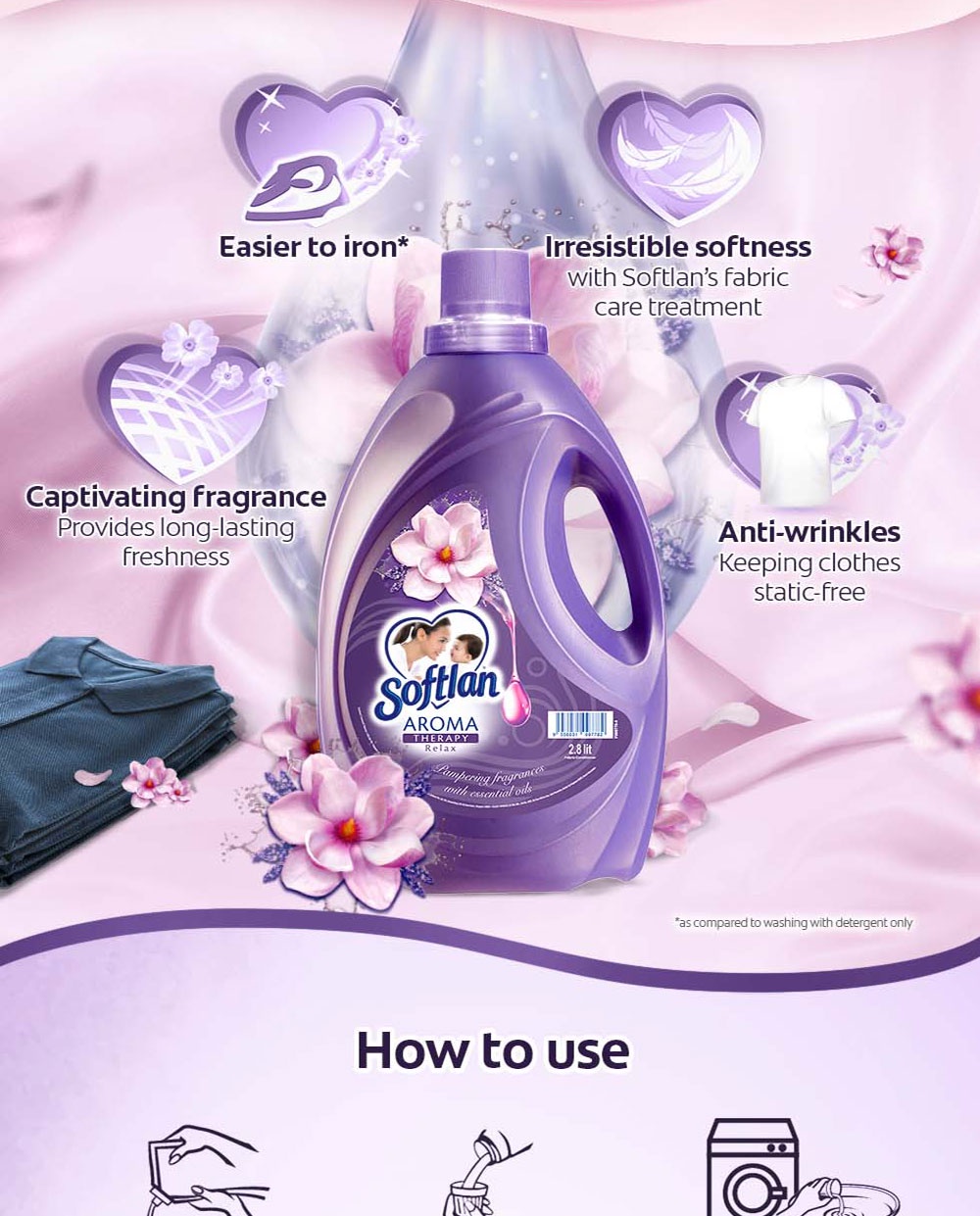 Softlan Aroma Therapy Relax (Purple) Fabric Softener 1.5L Refill ...