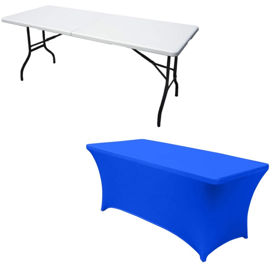 KT WARE Full Elastic Banquet Table Cloth Cover Colorful Stretch Event ...