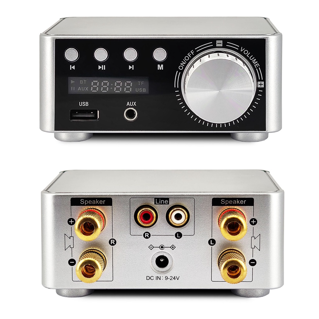 Digital HiFi Bluetooth 5.0 Power Class D Amplifier Audio Amp 100W Home ...