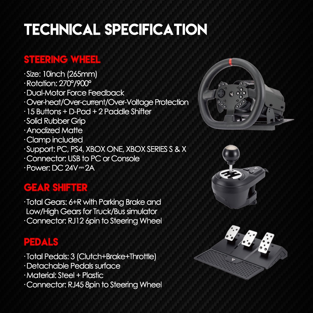 Fantech Racing Wheels and Pedals RS1 Gaming Racing Wheel FOR PC ...