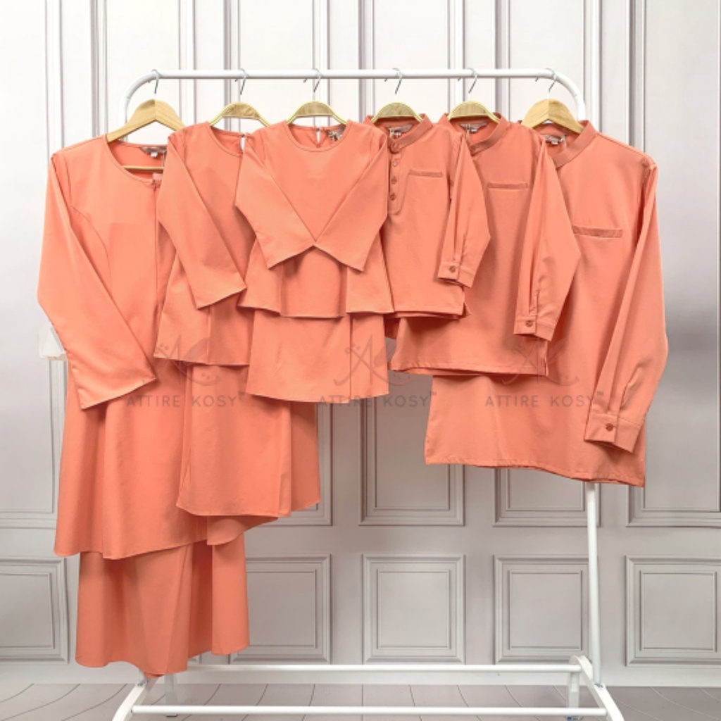 Baju Raya Sedondon Salmon Peach Dusty Orange Baju Kurung Baju Melayu ...