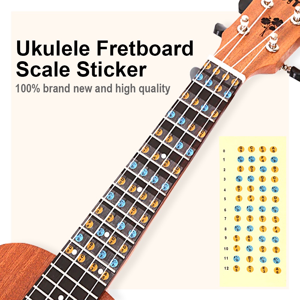 Ukulele Sticker Fretboard Scale Sticker Fingerboard Note Label Fret ...