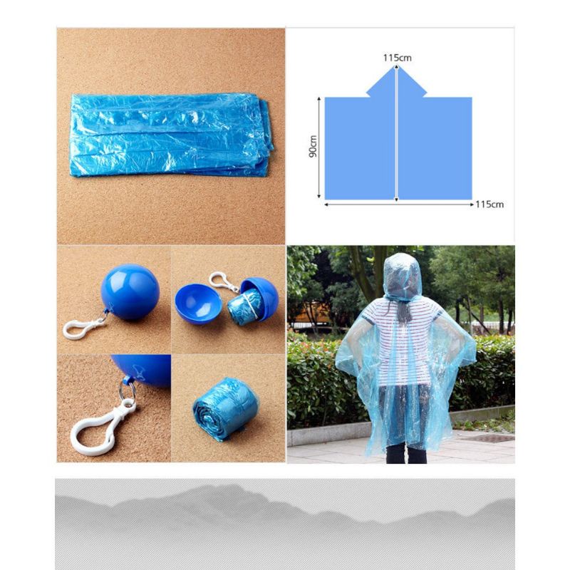 Disposable Portable Raincoat Ball 随身迷你避雨神器 便携式雨衣球 Poncho Baju Hujan ...