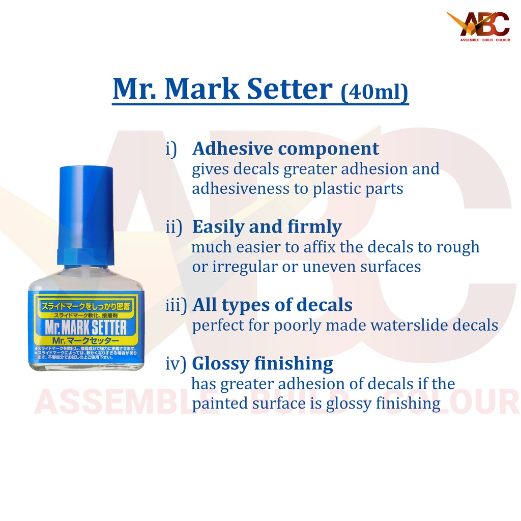 (Mr Hobby) Softer/Setter- Mr Mark Glue Waterslide Decal (40ml) Model ...