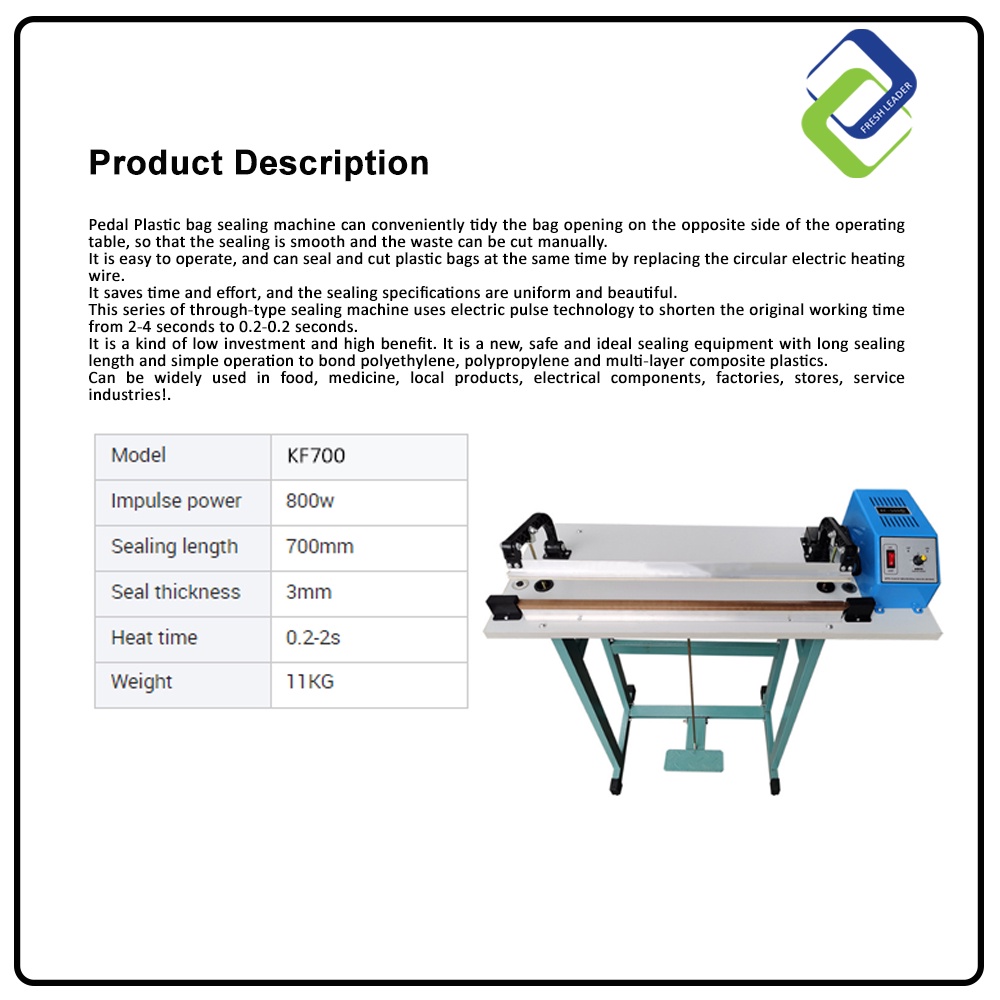 Foot Pedal Sealer Machine Step Foot Stamping Double Impulse Quick ...
